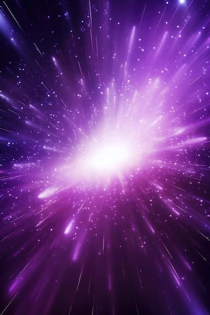 Premium Photo Abstract Glowing Purple Light Effect With Sparkling Rays