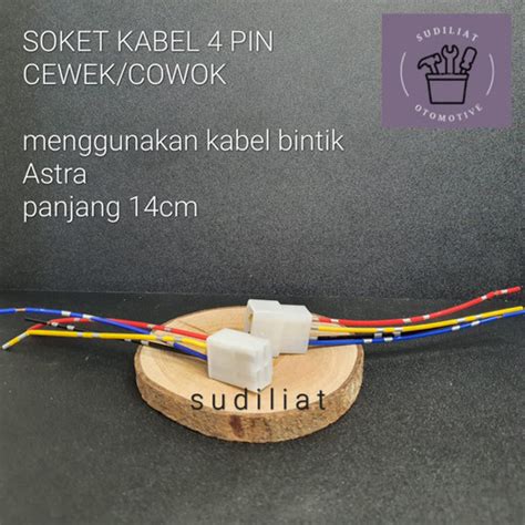 Jual Soket Socket Sambung Kabel 4 Pin Besar Kabel Bintik Cowok
