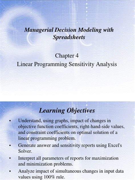 Excel Solver Sensitivity Analysis Pdf Sensitivity Analysis Mathematical Optimization