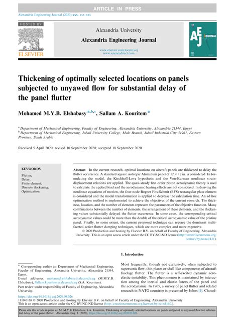Pdf Thickening Of Optimally Selected Locations On Panels Subjected To