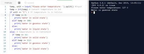 solve the following python question use only if else elif solve in