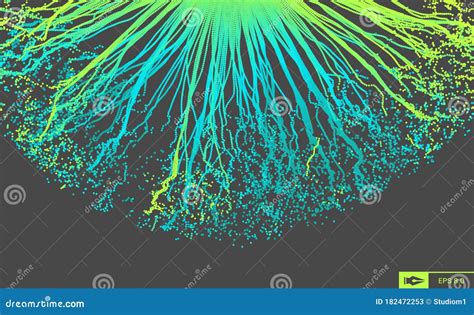 Point Explode Array With Dynamic Emitted Particles Stock Vector