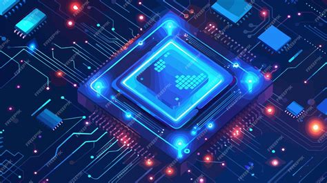 Vector Microchip Cpu Design Collection For Tech Innovations Premium