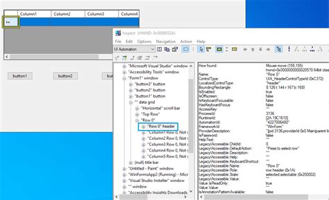 The Inspect Draws A Border Around A Datagridviewrow When The User