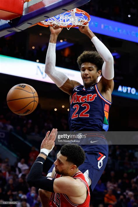 Matisse Thybulle Of The Philadelphia 76ers Dunks Over Zach Lavine Of