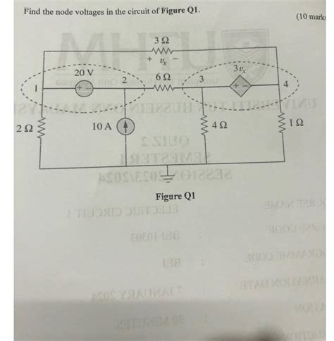 Solved Find The Node Voltages In The Circuit Of Figure Chegg