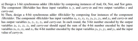 Solved A Design A 1 Bit Synchronous Adder 1bitadder By