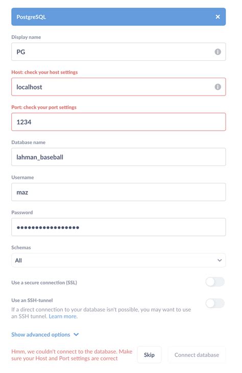 Database Connection Errors Appear On The Wrong Fields Issue
