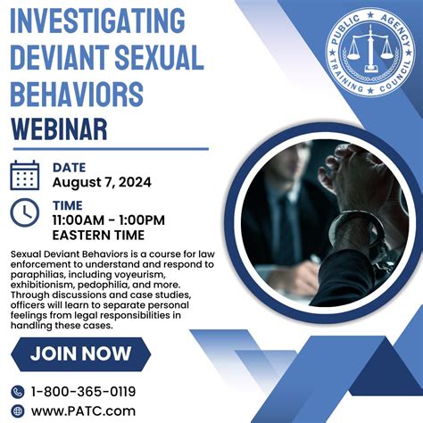 Webinar On Sexual Deviant Behaviors Public Agency Training Council