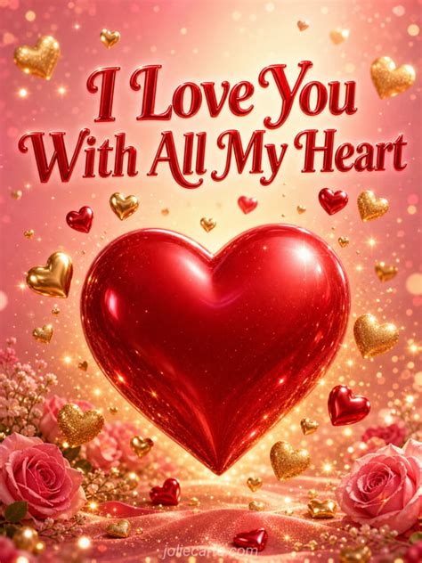 I Love You With All My Heart Free Card ️ Joliecarte