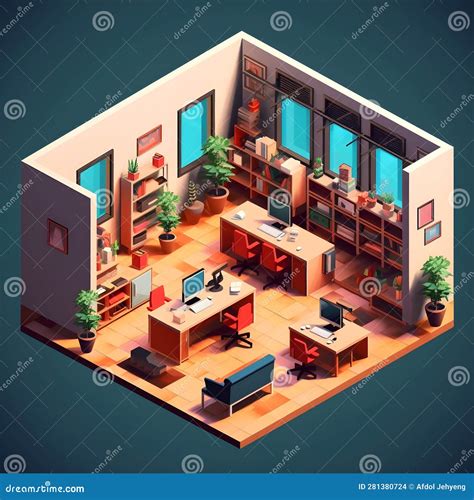 Isometric Interior Room Architecture Generative Ai Illustration Furniture House Home Modern