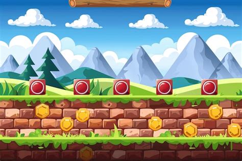 Premium Photo Platform Game Background