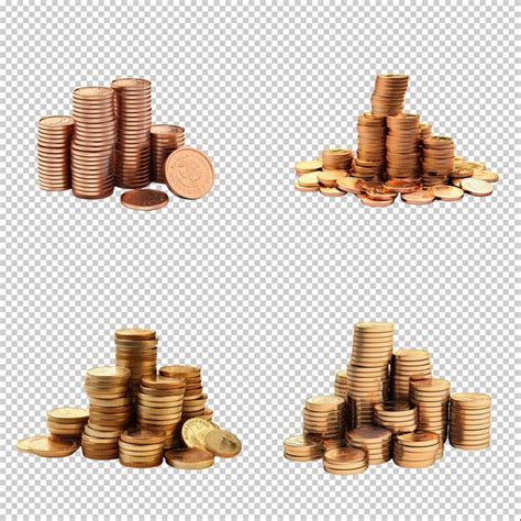 Premium Psd Set Collection Coin Artificial Intelligence Generative