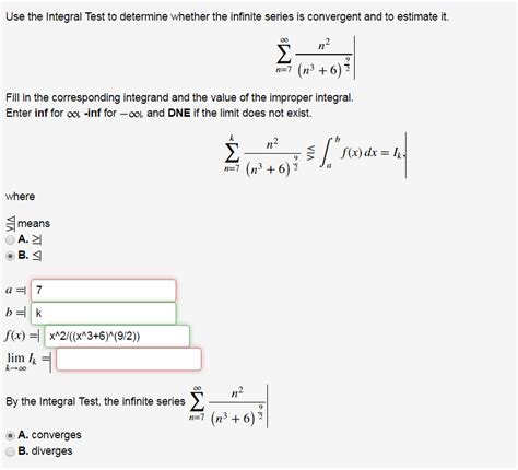 Solved Use The Integral Test To Determine Whether The