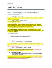 Module Notes GEOG Docx GEOG Module Notes Lecture Physical Geography And