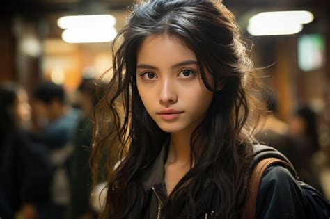 Premium Photo Portrait Of A Chinese Teenage Schoolgirl