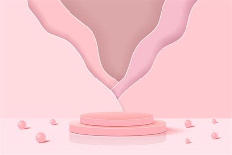 3d 배경 제품은 기하학적 플랫폼 스탠드가 있는 연단 장면을 표시하여 화장품을 보여줍니다 프리미엄 벡터