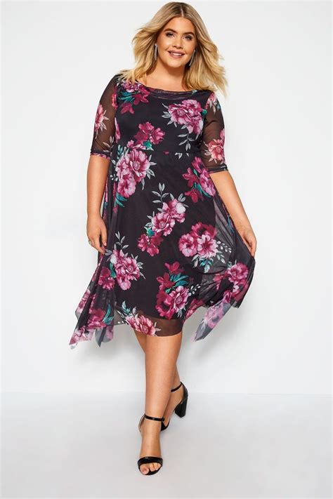 Plus Size Floral Dresses Yours Clothing Womens Floral Dress Cowl