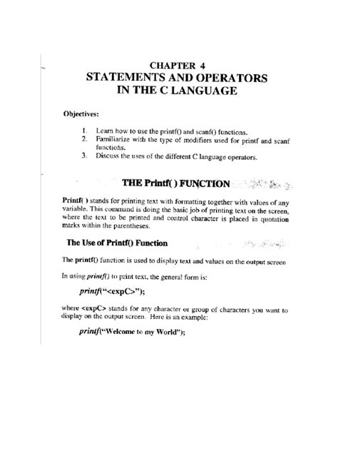 Printf And Scanf Pdf