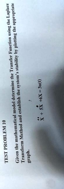 Test Problem 10 Given The Mathematical Model Determine The Transfer