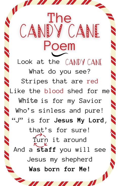 Candy Cane Poem J Is For Jesus J Is For Jesus Printable Candy Cane