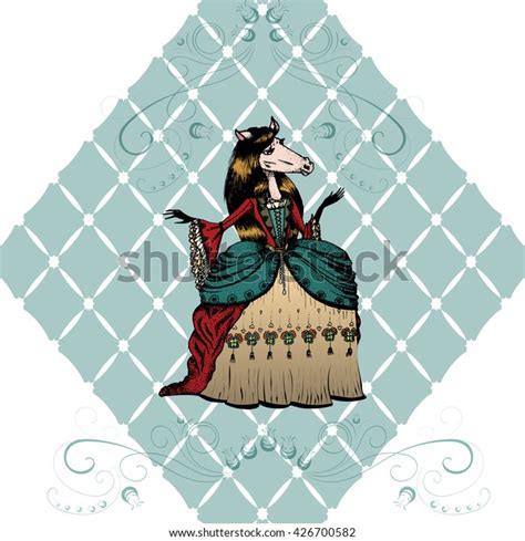 Illustration Girl Horse Head Stock Vector Royalty Free 426700582