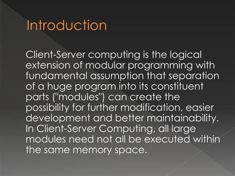 Distributed Software Engineering With Client Server Computing Ppt