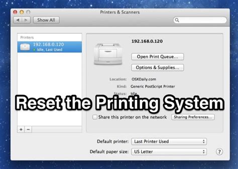 How To Reset The Printing System In Mac Os X To Fix Annoying Printer Problems