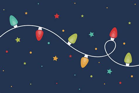 다채로운 빛의 끈 크리스마스 배경의 개념 벡터 일러스트 레이 션 갈란드 장식품에 대한 스톡 벡터 아트 및 기타 이미지 갈란드 장식품 겨울 계절 Istock