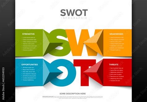 Color Swot Diagram Schema Template With Big Triangle Arrows On Color