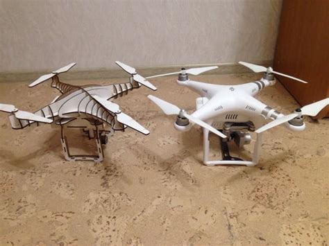 Laser Cut 3d Wooden Puzzle Quadcopter Drone Model Dxf File Vectors File