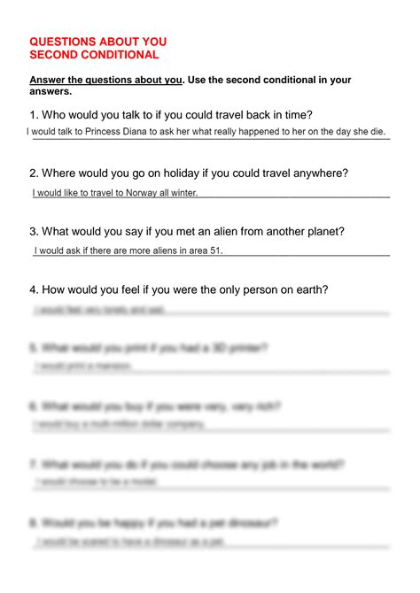 Solution Second Conditional Ejercicios Studypool