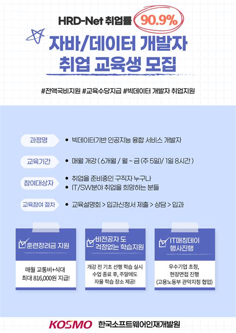 한국소프트웨어인재개발원 스마트웹콘텐츠 오픈소스 프레임 워크기반의 자바 풀스택 개발자 양성과정 423일 개강 요즘것들