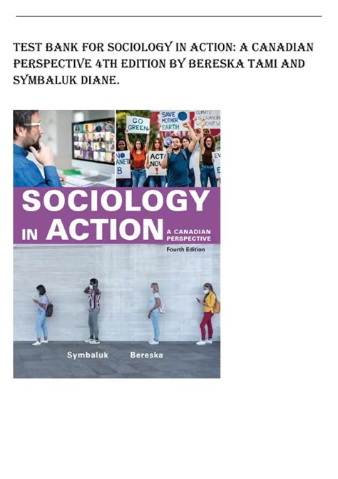 Test Bank For Sociology In Action A Canadian Perspective 4th Edition By Bereska Tami And