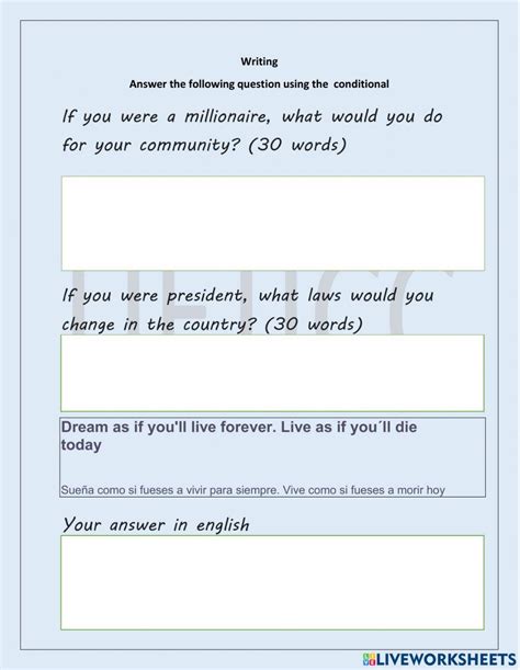 Writing Online Exercise For Bachillerato Live Worksheets