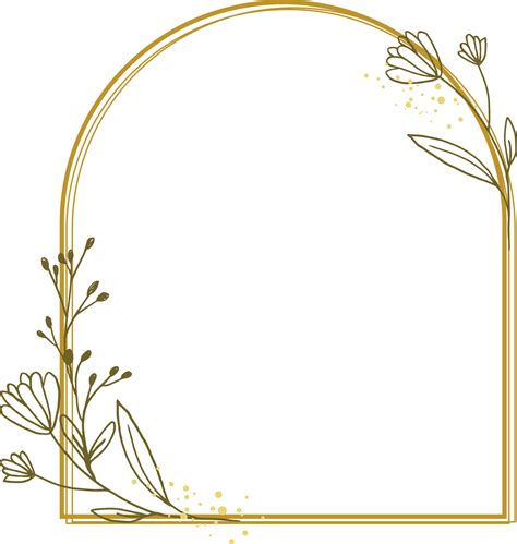 Luxury Gold Leaf Frame Border Floral Ornament For Background Wedding Invitation Thank You Card