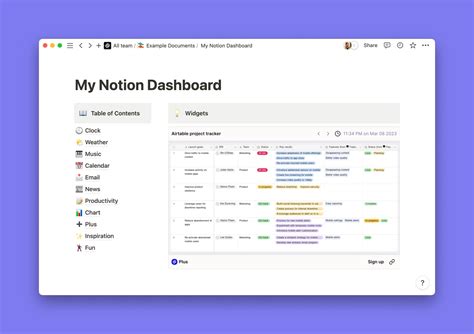 airtable widget for notion plus