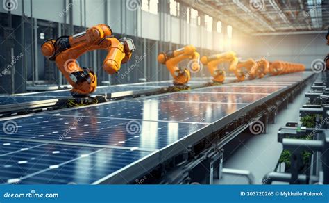 Factory Producing Solar Panels Neural Network Ai Generated Stock Image