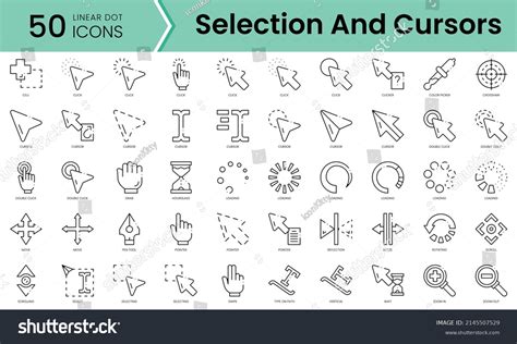 Set Selection Cursors Icons Line Art Stock Vector Royalty Free 2145507529 Shutterstock