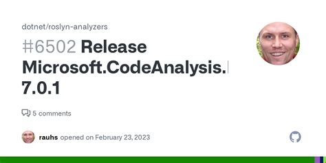 Release Microsoftcodeanalysisnetanalyzers 701 · Issue 6502