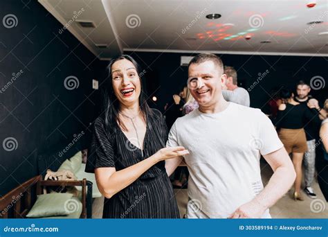 Kharkiv Ukraine 110923 Guy And Girl Are Dancing Bachata On Dance