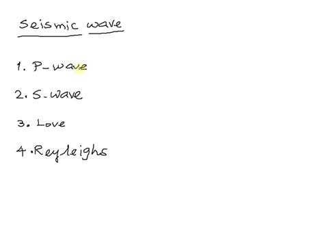 Solved The Three Types Of Seismic Waves Produced By An Earthquake Are Primary Secondary And A