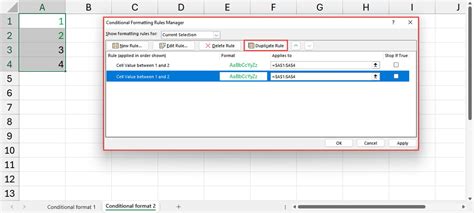 multiple conditional formats icaew