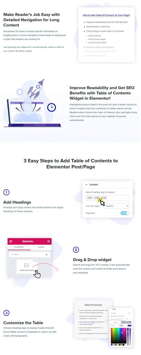 Table Of Contents Official Elementor Addons Plugins And Widgets