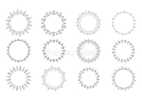 Set Of Circular Decorative Frames Vector Illustration Stock Vector