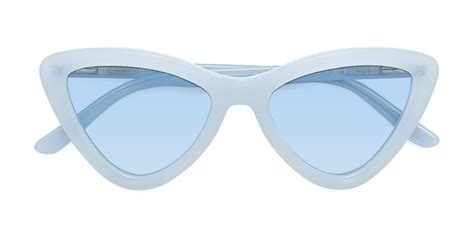 Blue Hipster Acetate Butterfly Tinted Sunglasses With Light Blue