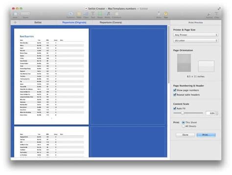 Band Set List Template MacTemplates Com