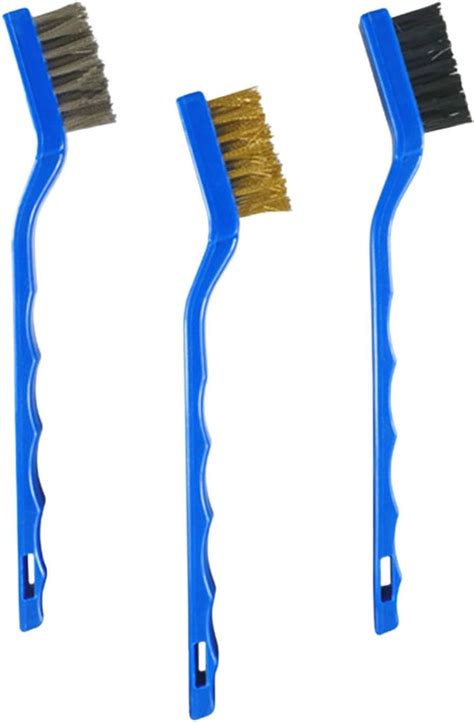 Brass Brush Small Wire Brush Curved Handle Multifunction Steel Nylon Brass Brush Set