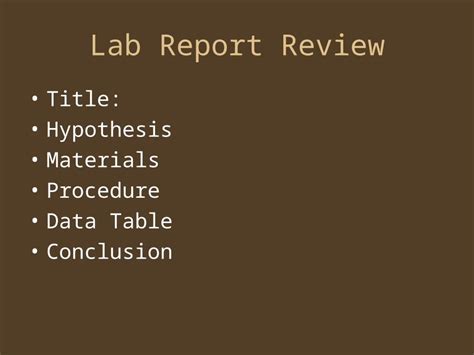 PPT Lab Report Review Title Hypothesis Materials Procedure Data Table Conclusion DOKUMEN TIPS