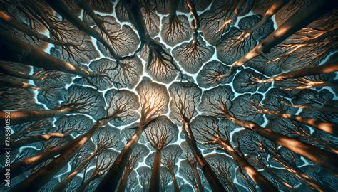 The Natural Phenomenon Of Crown Shyness Where The Canopies Of Fully